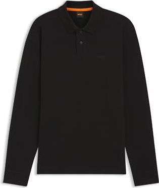 BOSS Hommes Petempestolong Polo en Coton m&eacute;lang&eacute; &agrave; la Structure gaufr&eacute;e