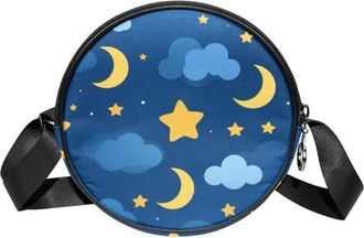 Generic Petit sac &agrave; bandouli&egrave;re rond pour femme, sac &agrave; bandouli&egrave;re esth&eacute;tique avec fermeture &eacute;clair, bretelles r&eacute;glables, sac &agrave; main rond d&eacute;contract&eacute; pour fem