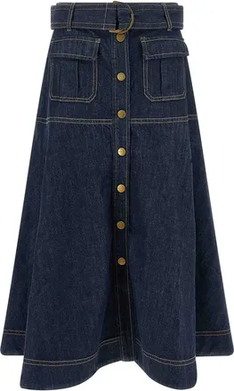Zimmermann Jupe Midi - Bleu