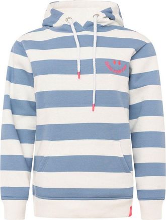 Zwillingsherz Hoodie Streifen Smile Everyday Blockstreifen, pinke Stickerei, K&auml;ngurutasche, Kapuze