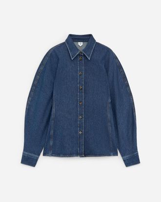 Arket Vorgeformtes Jeanshemd -Blau