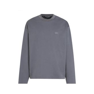 Dolce & Gabbana Grauer Baumwoll-Jersey-Sweatshirt mit Kapuze - - Sweatshirts & Hoodies - Herren - Grau - L