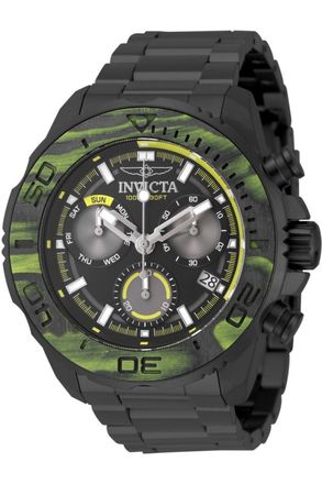 Invicta Carbon Hawk 51082 Herrenuhr - Quarzwerk - Edelstahl mit schwarzem Zifferblatt - 48 mm