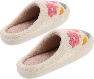 BESTONZON Pantoufles DInt&eacute;rieur pour Femmes Motif Floral Hiver Pantoufles Moelleux en Peluche Douce Doublure Coton Absorbante Semelle Antid&eacute;rapante L&eacute;g&egrave;re Taill