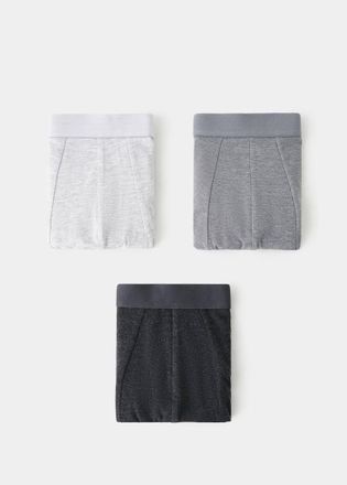 Mango Lot 3 slips combin&eacute;s gris - Homme - S - MANGO MAN