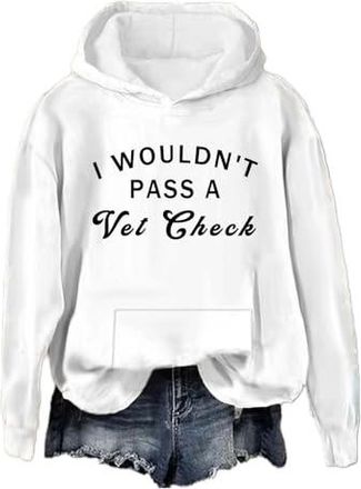Generic I Wouldnt Pass A VetCheck Sweat &agrave; capuche &agrave; fermeture &eacute;clair pour femmes (Blanc-1, XXL)
