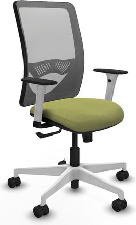 Piqueras y Crespo Computerstuhl Zulema mit wei&szlig;en und schwarzen Armlehnen, h&ouml;henverstellbare Lendenwirbelst&uuml;tze, 3 Positionen, Grau/Olivgr&uuml;n