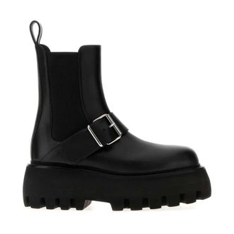 Alexander McQueen Sofa Buckle Boot - - Shoes - Damen - Schwarzk - 41 EU