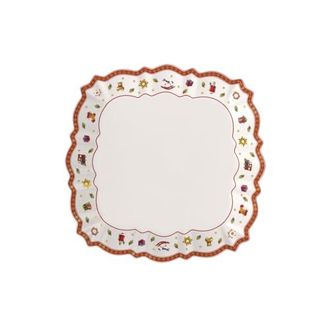 Villeroy & Boch Toys Delight Assiette de service, 26 x 26 cm, Porcelaine Premium, Blanc/Rouge