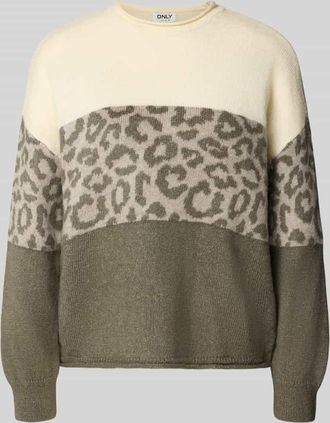 Only Relaxed Fit Pullover mit Leoparden-Muster