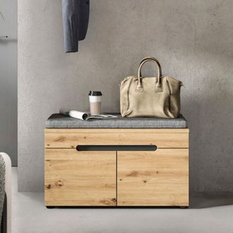 ebuy24 Banc &agrave; chaussure avec coussin 80x37x45cm d&eacute;cor naturel - KANUT