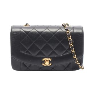 Chanel Pre-owned Matelass&eacute; Diana Flap Lammleder Umh&auml;ngetasche - - Pre-owned - Damen - Schwarzk - ONE SIZE
