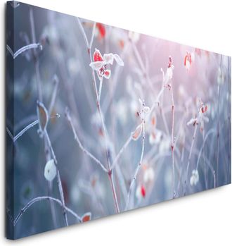 Paul Sinus Art GmbH Winter Natur Hintergrund 120x 50cm Panorama Leinwand Bild XXL Format Wandbilder Wohnzimmer Wohnung Deko Kunstdrucke