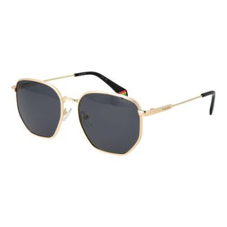 Polaroid Goldene Metall-Sonnenbrille