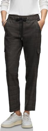 Street One 3716943 Pantalon Cargo à Carreaux, Silk Brown, 42W / 30L Femmes