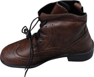 Generic Bottines &agrave; lacets confortables et d&eacute;contract&eacute;es pour femme - &Eacute;l&eacute;gantes et d&eacute;contract&eacute;es - Polyvalentes - Talon bas - Chaussures de marche classiques, 