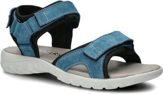 Nagaba Sandales Féminin - Sandales en cuir confortables pour lété Brides velcro réglables - Empiècements en cuir - Léger - Sandale plate - Cuir véritable - G