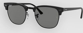 Ray-Ban Clubmaster Wrinkled Black On Black Sonnenbrille dark grey