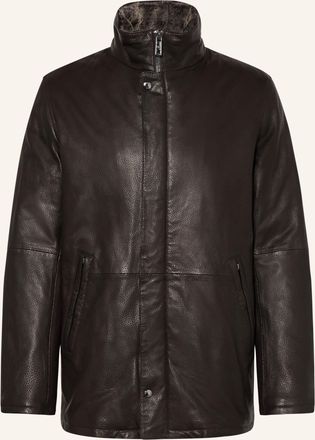 Milestone Lederjacke Msemiliano Mit Abnehmbarem Kragen braun