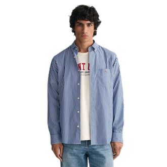 GANT Herren REG POPLIN Stripe Shirt Hemd, College Blue, XXXXX-Large