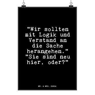 Mr. & Mrs. Panda Bild Wir sollten mit Logik... DIN A4 - Geschenk, Kollege, Arbeitskollege, Mitarbeiter, Büro, drucke, Poster, Wandbild, Arbeitskollegin, wanddeko, Sprü