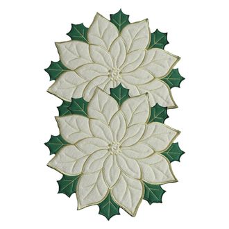 OSALADI 2 St&uuml;ck Weihnachtliches Tischset mit Isolierfunktion 40cm Platzset aus Silberwei&szlig;em Leinen und Schaumstoff Wiederverwendbare Tellermatten f&uuml;r Schreibt