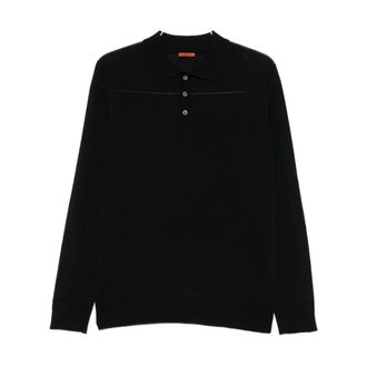 Barena Schwarzer Polo-Kragen Pullover - - Knitwear - Herren - Schwarzk - S
