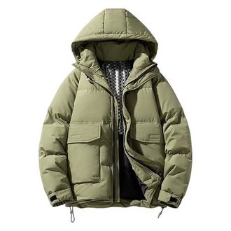 Generic Doudoune matelass&eacute;e chaude et &eacute;paisse pour homme, id&eacute;ale pour lhiver, le ski et autres activit&eacute;s hivernales. Verte, taille XL