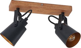 Lindby Strahler Kimban (Modern) aus Holz (2 flammig, E14) - Deckenlampe Deckenleuchte Lampe Spot Wohnzimmerleuchte