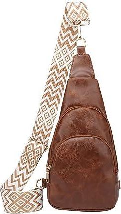 Generic Sac de poitrine décontracté en polyuréthane pour femme - Bandoulière simple - Tendance - Couleur unie - Contraste - Sac de moto - Petit sac à bandouli