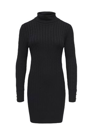 Only Damen Onllouis Ls Rollneck Cable Dress at KNT, Black, Small