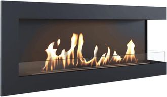 Kratki Wandkamin Bioethanol DELTA 1200 T&Uuml;V rechts mit Verglasung