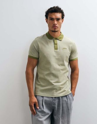 Barbour Morley Oxford kurz&auml;rmeliges Polohemd in Gr&uuml;n