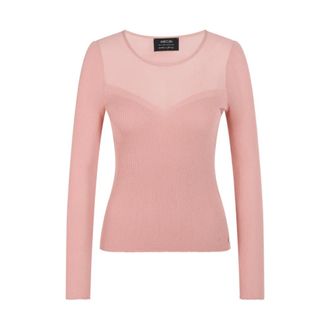 Marc Cain Rundhals-Pullover mit Rippstrick - - Knitwear - Damen - Orange - S