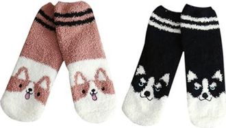BESTONZON 2paires Chaussettes Hiver Polaire Corail Chaudes Et Moelleuses Pour Maison &Eacute;paisses Et Confortables
