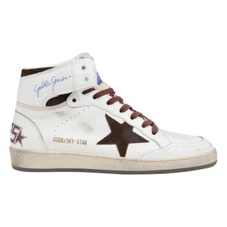 Golden Goose Homme, Chaussures, Blanc, Taille: 45 EU Baskets montantes blanches avec d&eacute;tails en daim