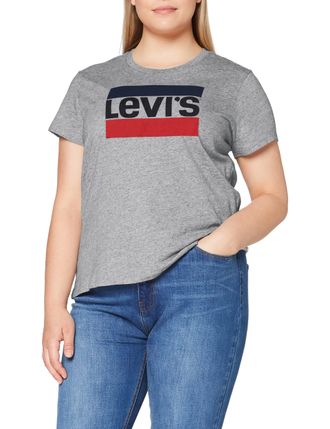 Levi's Damen The Perfect Tee T-Shirt,Sportswear Smokestack Heather,XS