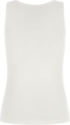 Courr&egrave;ges Ribbed Cotton Tank Top - White