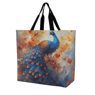 Generic Paon Sac A Main Femmes Pliable Tote Bag R&eacute;utilisable Sac A Main Femme Pour Travail Gym Universit&eacute;