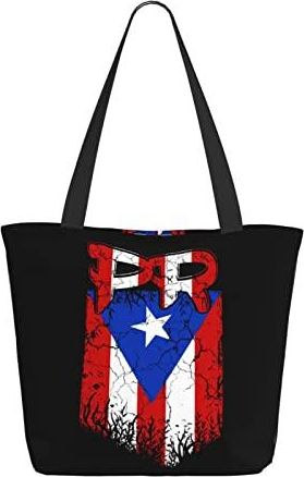 AOOEDM Sac shopping pour femme avec drapeau de Porto Rico 33 x 28 x 19 cm. Le cadeau parfait pour la Saint-Valentin. Cest de la Saint-Valentin pour maman, fi