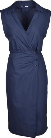 Patrizia Pepe Femme, Robes, Bleu, Taille: 38 FR Wrap Robes