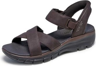 Skechers Womens Easy Going-Somewhere Sunny Sandal, Chocolate, 6.5