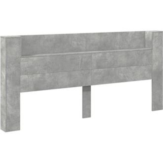 vidaXL Armoire t&ecirc;te de lit avec led gris b&eacute;ton 220x16,5x103,5 cm - Vidaxl