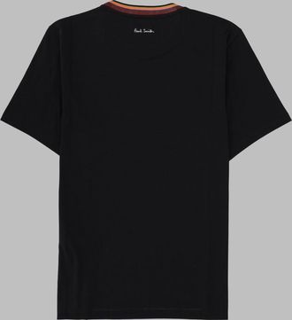 Paul Smith Striped Collar Logo T-Shirt - Black