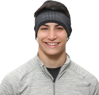TrailHeads Tempo Stirnband Herren Sport - Lauf Stirnband Damen Winter | Ohrensch&uuml;tzer | Feuchtigkeitsregulierendes Stirnband - Schwarz/reflektierend