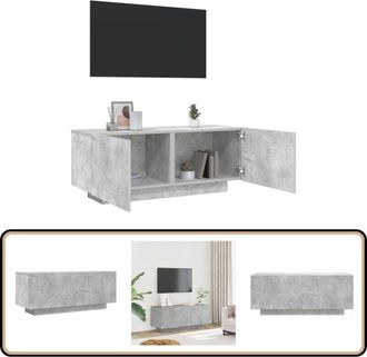 vidaXL Vidaxl - TV-Schrank Betongrau 100x35x40 cm Holzwerkstoff - TV-Schrank - Holzwerkstoff M&ouml;bel - Wohnzimmer Dekoration - Grauer TV-Stand - Medienregal