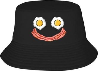 Generic Chapeau De Godet OEuf Et Bacon Souriants Chapeau De Soleil Respirant &Eacute;t&eacute; Bonnet Soleil, pour Plage, De P&ecirc;che, Sports, 56-58cm