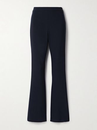 FFORME Pantalon &Eacute;vas&eacute; En Cr&ecirc;pe De Laine M&eacute;lang&eacute;e Jem - Bleu