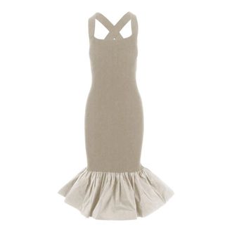 Patou Langes Kleid aus Baumwoll-Stretch-Mischgewebe - - Dresses - Damen - Beige - XS