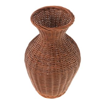 Valiclud Handgefertigte Bambus Vase Geflochten Für Trockenblumen Tischdeko Stabil Vielseitig Dekorativer Geflochtener Blumenhalter Für Wohn Arbeitsbereich Im Z